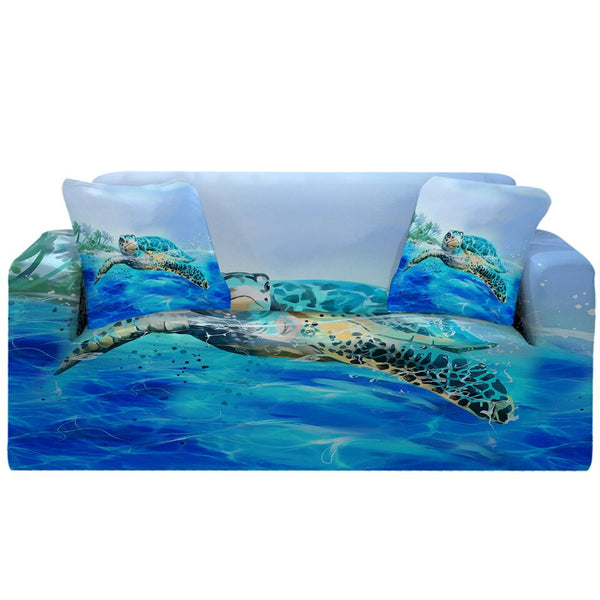Sea Turtle Sofa Cover - Sea Turtle Life by Coastal Passion