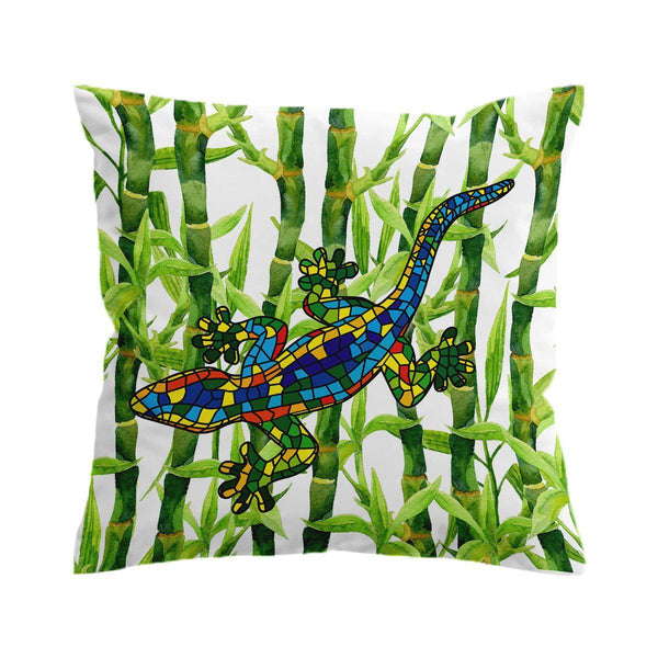 Beachy Pillow Cover - Bamboo Gecko by Coastal Passion