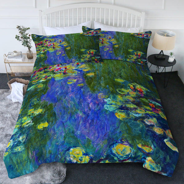 Comforter Set - Claude Monet Water Lilies Coastal Passion