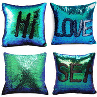 Mermaid Pillow Cover With Reversible Sequins | Coastal Passion Accents