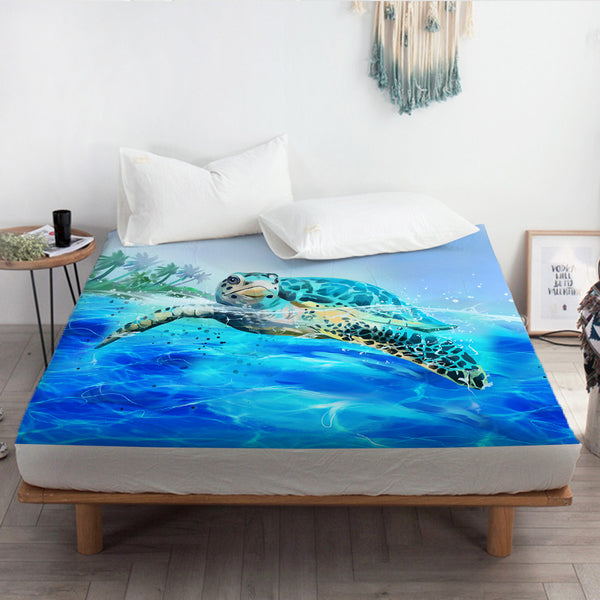 Sea Turtle Tropical Beach Bed Sheets - Coastal Passion
