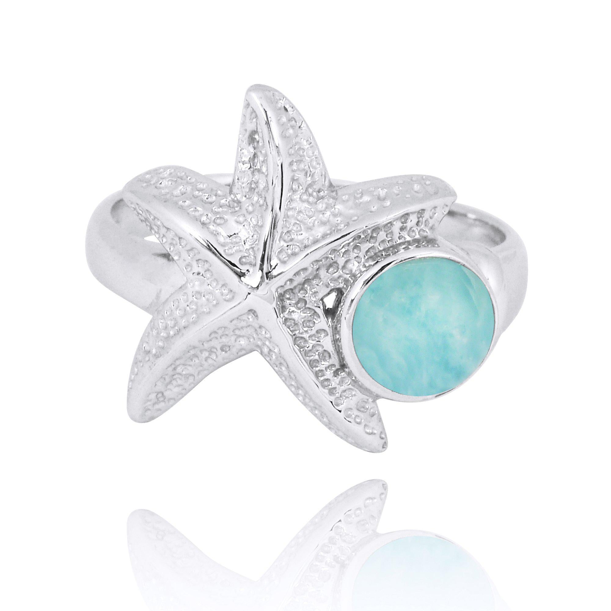 Starfish Ring with Blue Opal - Coastal Passion