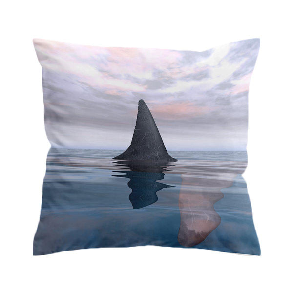Beachy Pillow Cover - The Shark Fin by Coastal Passion