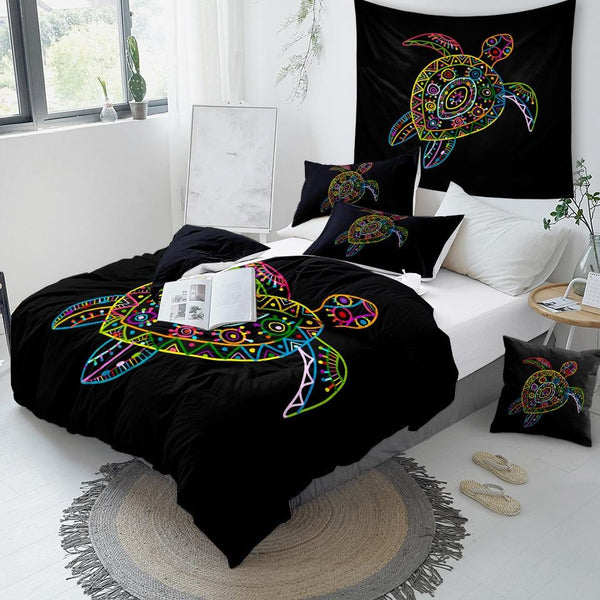 Sea Turtle Bedding Set - Tribal Turtle by Coastal Passion